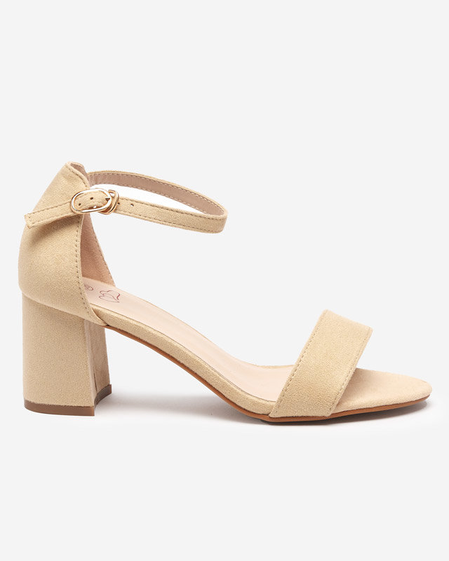 Béžové dámske sandále na stĺpiku Okiwe - Obuv Béžový | ŽENA \ Obuv ...