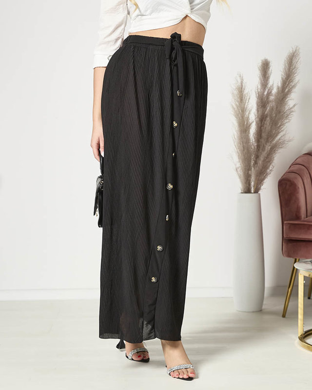 Čierna dámska plisovaná maxi sukňa s gombíkmi - Oblečenie Černá | ŽENA ...