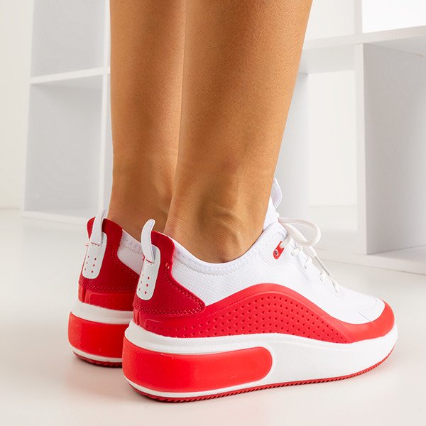 Dámska červená športová obuv na platforme Clala - Obuv Červené || Bílý ...