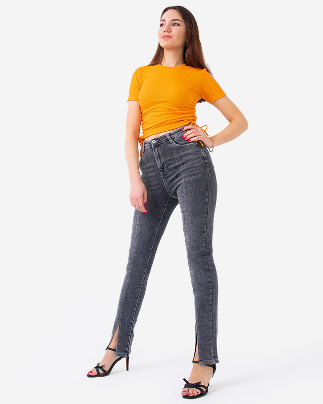 Tmavosivé rovné dámske rifle - Oblečenie | ŽENA \ Oblečenie \ Nohavice ...